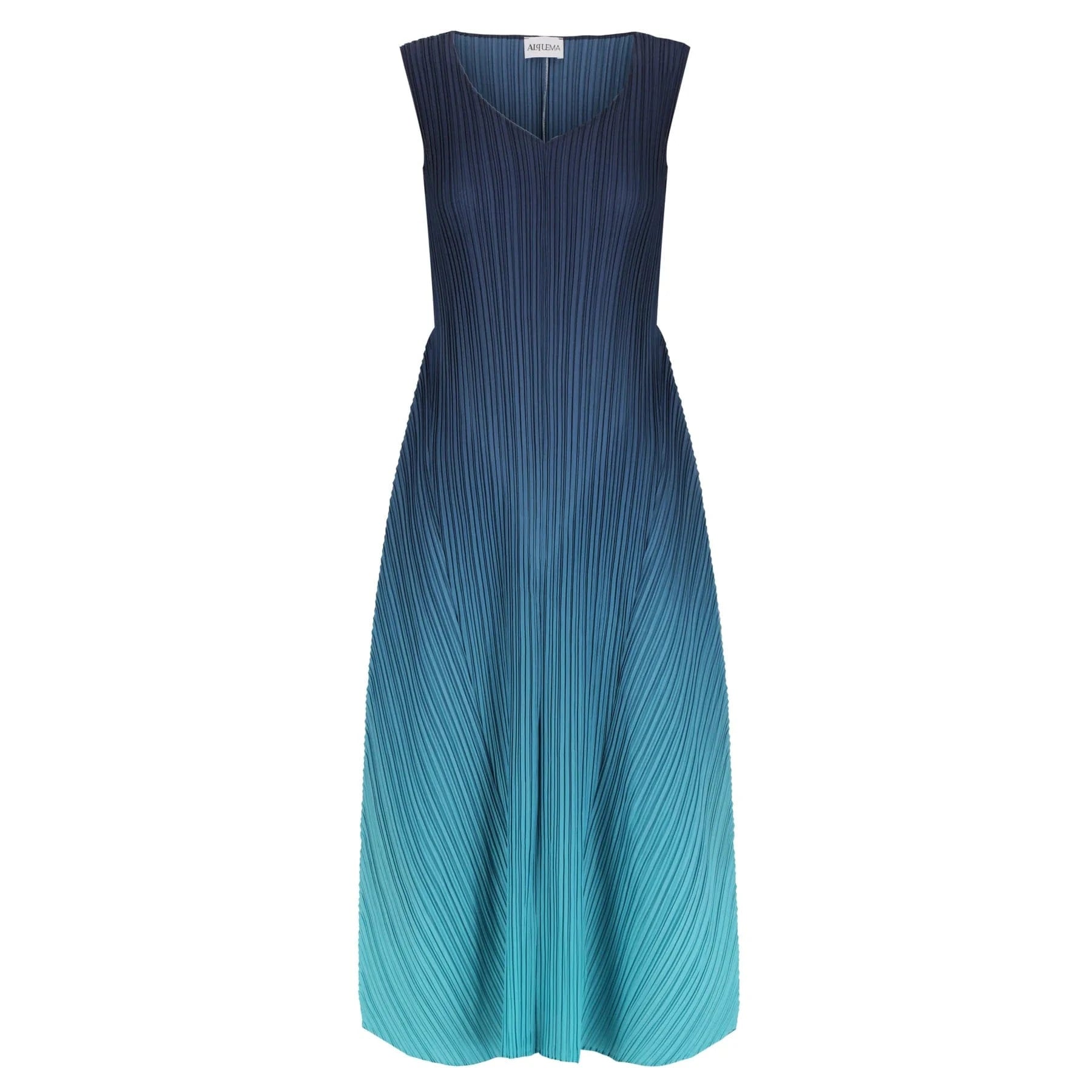 Alquema Long Estrella Dress - Ombre Twilight Blue to Peacock – Pinkhill